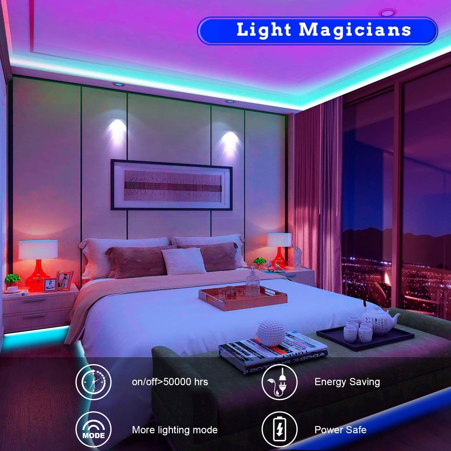 LED Strip Lights, Tenmiro Led Music Sync Color Changing Light with 40keys Music Remote Controller, Led Lights for Room, Bedroom, TV, Party