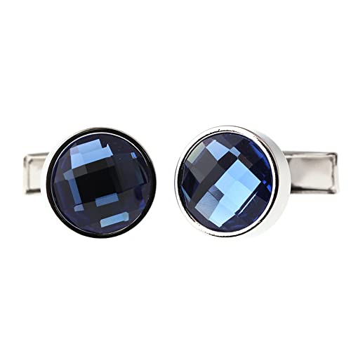 Men's Shirt Cufflinks Exquisite Blue Crystal Cufflinks Men's and Women's French Shirt Sleeve Studs Cuff