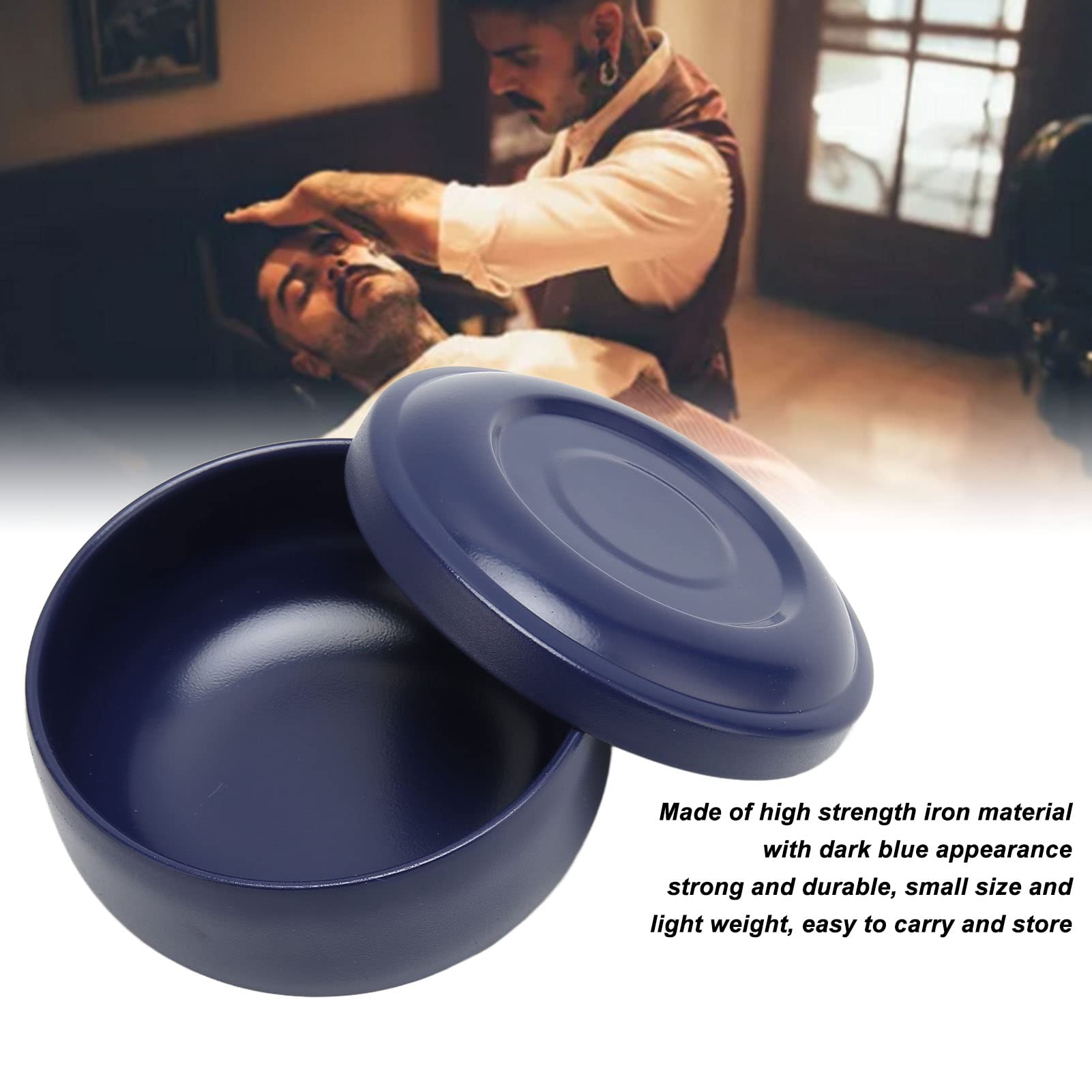 Rosvola Shaving Soap Bowl, Easy To Lather Shaving Foam Bowl with Lid for Travel