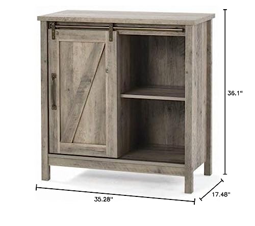 Homes & Gardens Modern Farmhouse Accent Storage Cabinet, Rustic Gray Finish