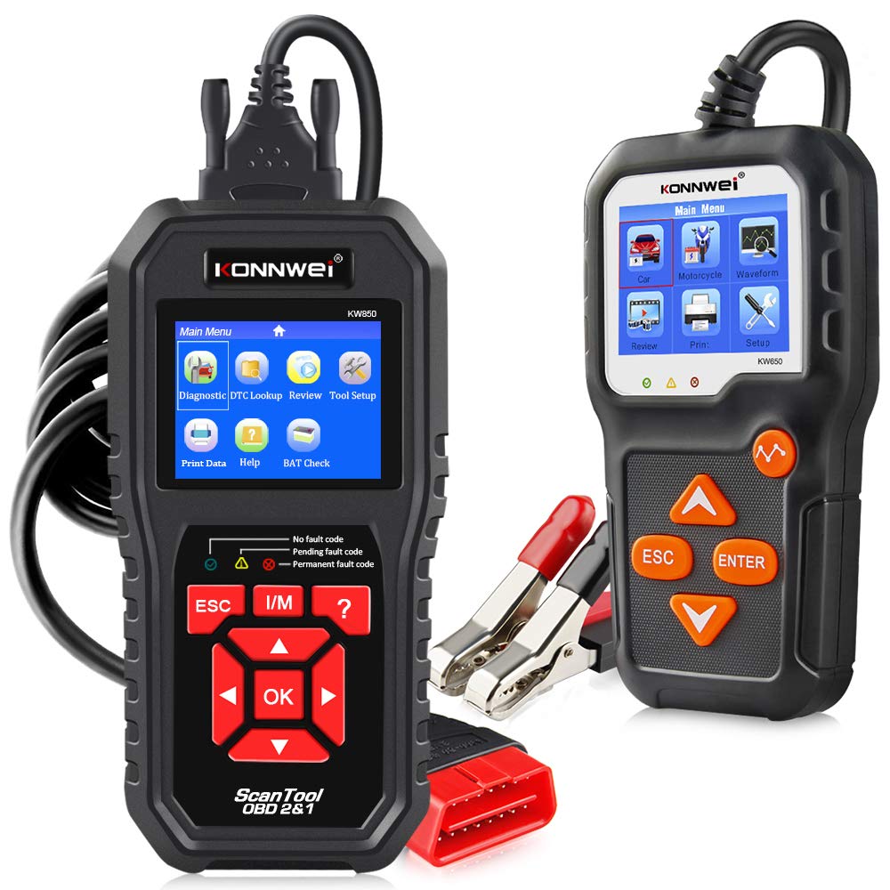 KW850 OBD2 Scanner + KW650 Car Battery Tester