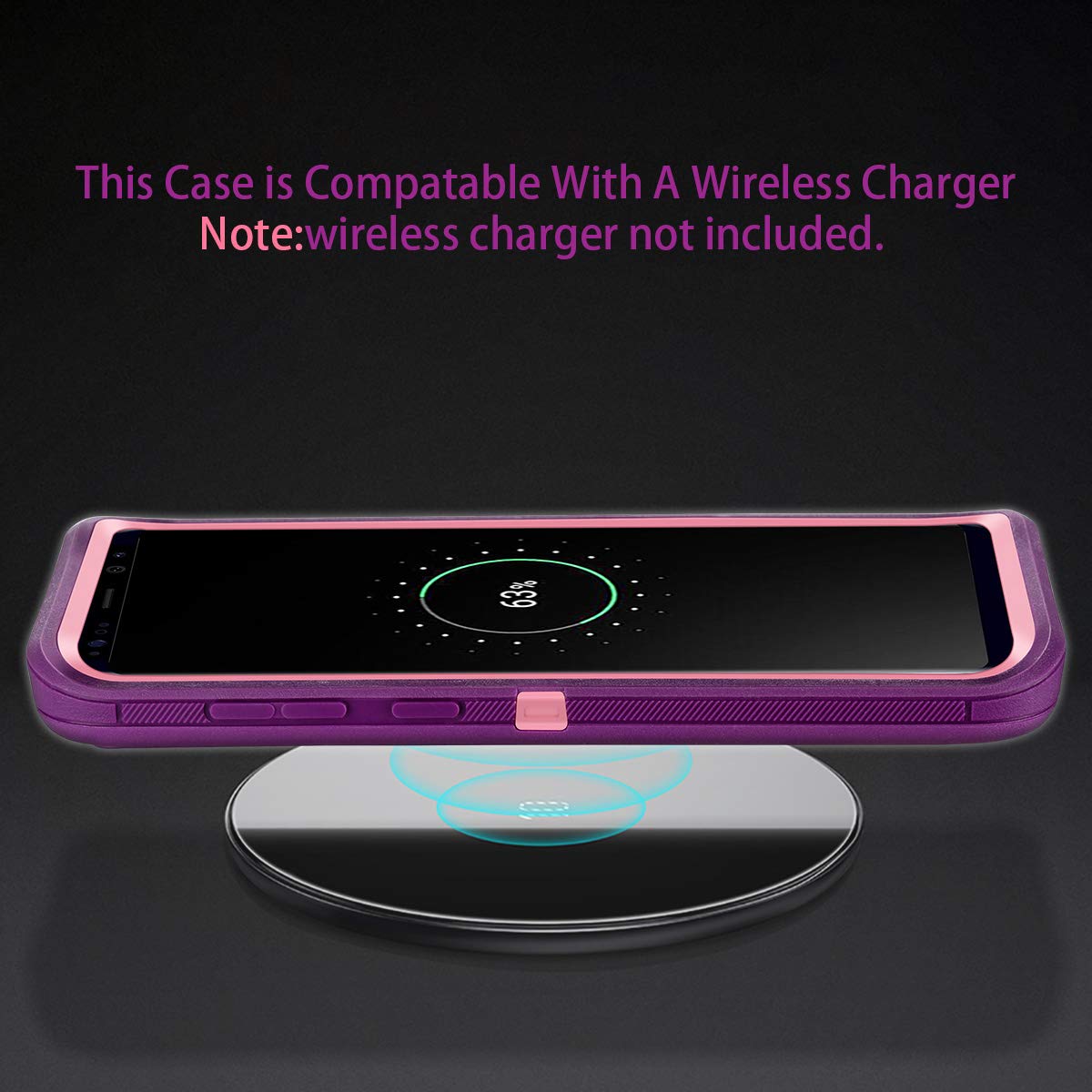 I-HONVA for Galaxy S8 Plus Case Shockproof Dust/Drop Proof 3-Layer Full Body Protection [Without Screen Protector] Rugged Heavy Duty Cover Case for Samsung Galaxy S8 Plus, Purple/Pink