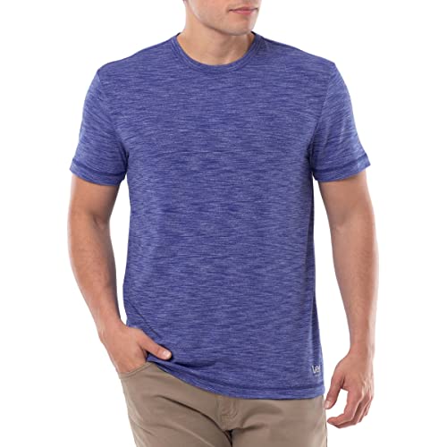 Lee Men's Quick Dry Short Sleeve Tee, Navy Blue Heather, Small