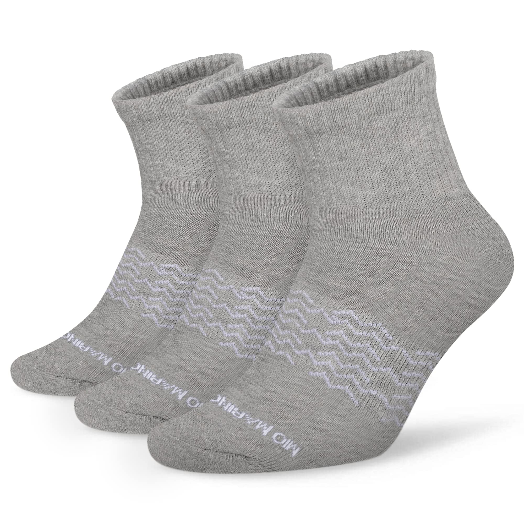 Marino Men's Performance Ankle Socks - Mens Athletic Black & White Socks - Moisture Control Multi-Pack - White - 3 Pack - (10-13)