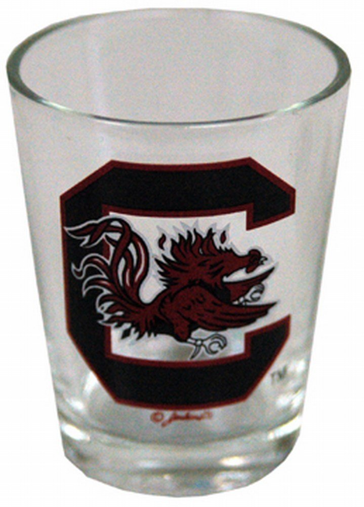 NCAA South Carolina Gamecocks Shotglass Clear Logo