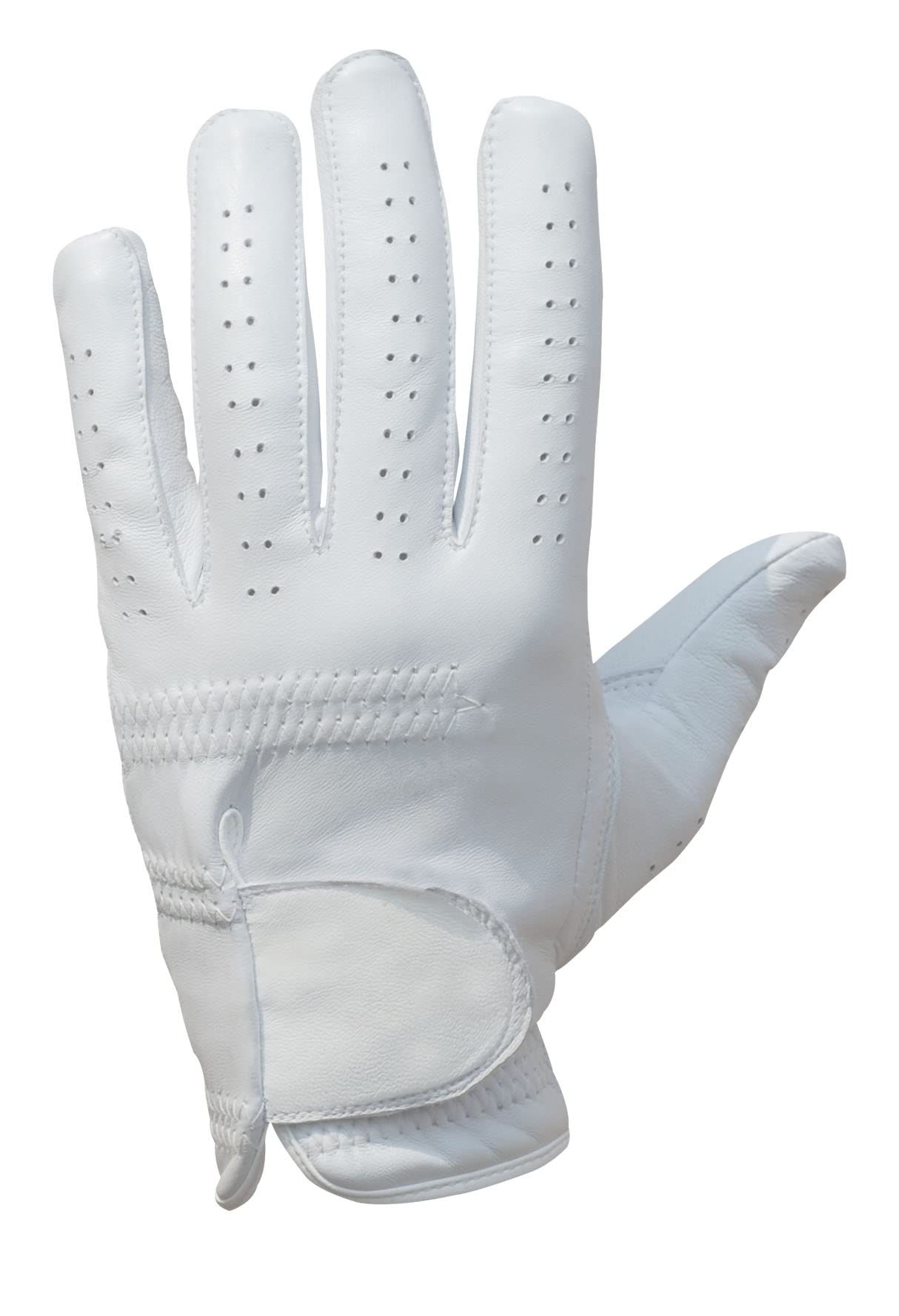 Men's Genuine 100% Cabretta Leather Golf Gloves, Made with Special Leather, Left Hand Glove (White, Small)