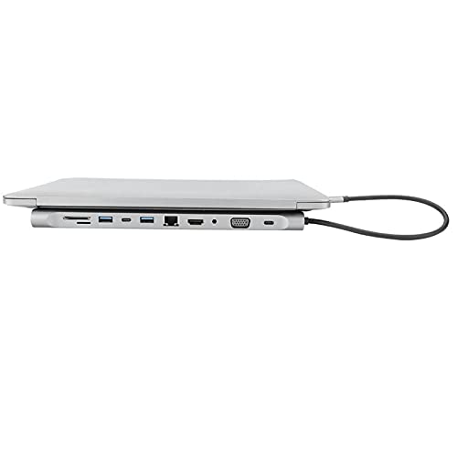 plplaaoo USB C Hub, USB Hub, USB Adapter, 11 in 1 Hub Type-C Extension Dock USB3.1 to HDMI Card Reader Multifunction Adapter for Data Transfer, USB c hub USB c Docking Station Type c hub Type c us