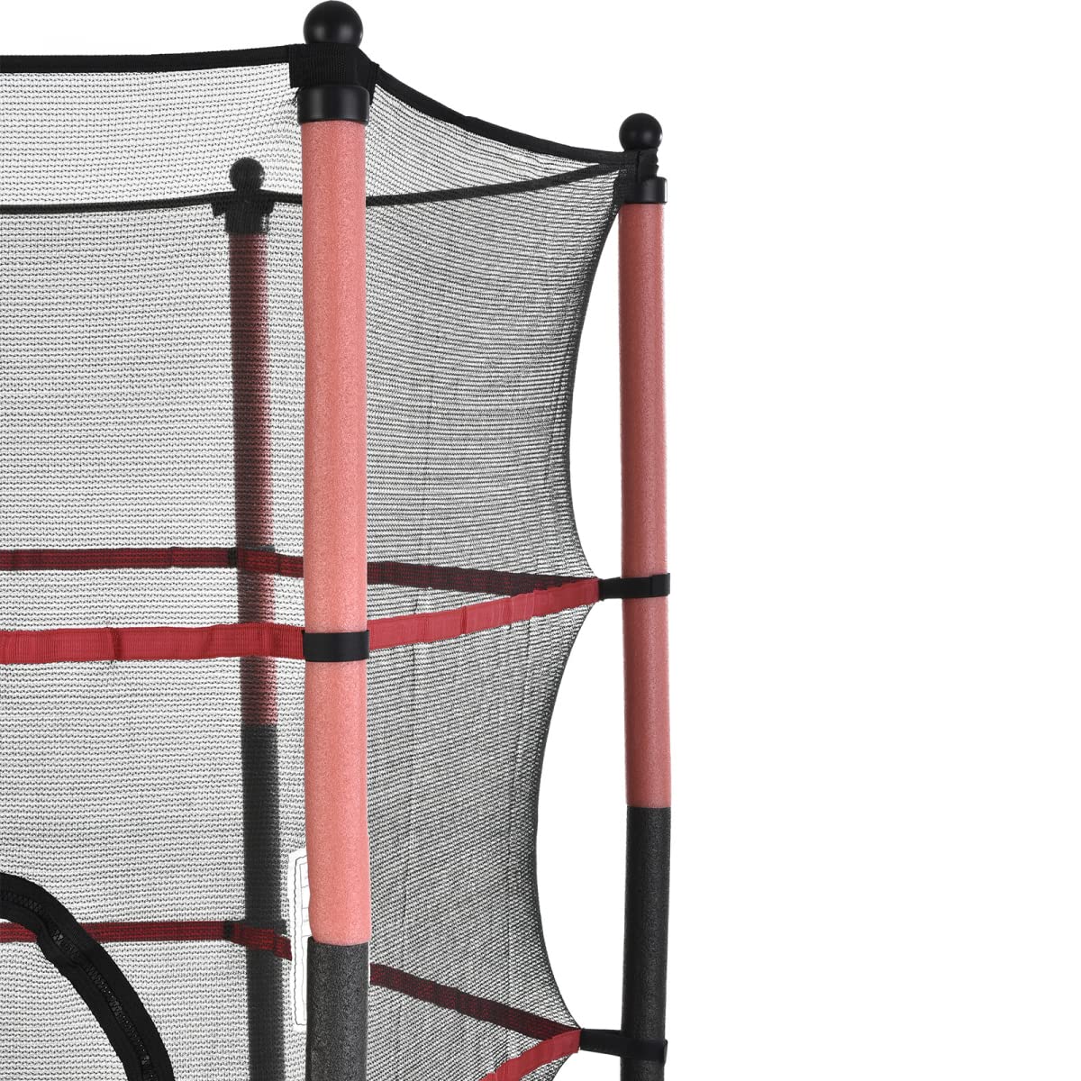 MengK FCH Kinder Trampolin Jumper 140 cm mit gepolsterten Stangen und Sicherheitsnetz, Rosa und Schwarz