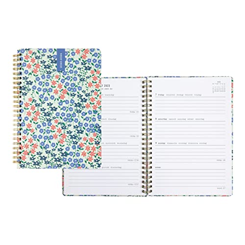 Letts Spring Valley Academic Weekly/Monthly Planner, 18 Months, July 2023 to December 2024, Week-to-View, Wiro Binding, Multilingual, A5 Size, 8.25" x 5.875", Mint (C031799-24)