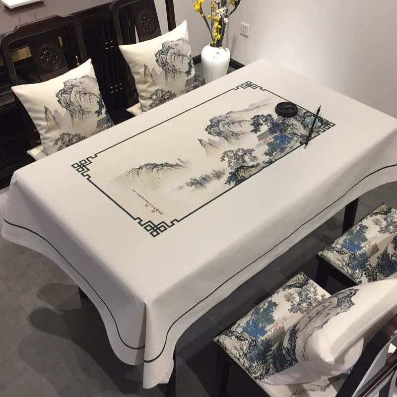 Modern Minimalist Chinese Tablecloth Waterproof Classical Tablecloth Coffee Tablecloth Rectangular Wedding Decor Table A7 140x210cm
