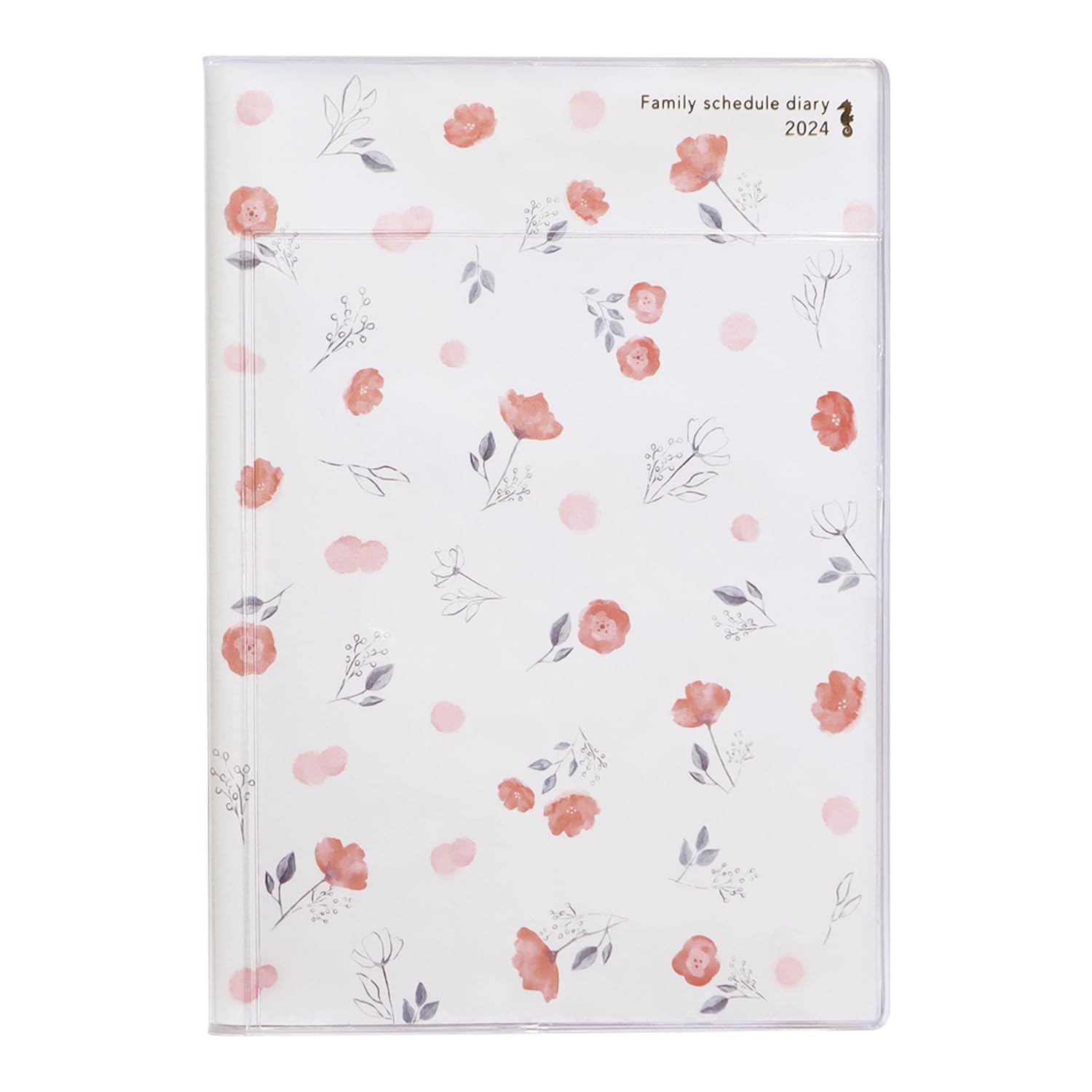 Kutsuwa 089SHA Family Notebook, 2024, A5, Monthly Flower, White, Begins December 2023