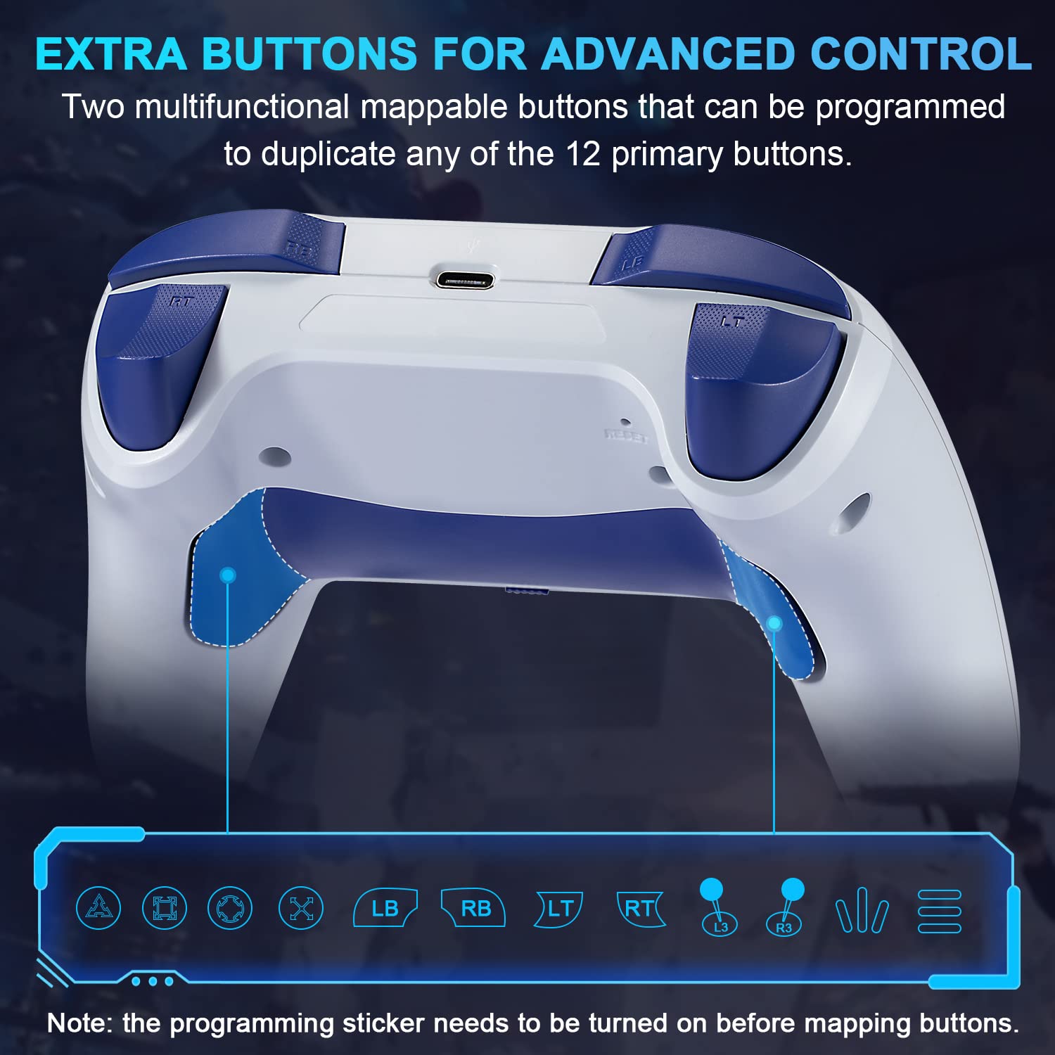 OUBANG for Elite PS4 Controller, Game Remote for Scuf PS4 Controller with Turbo, Wireless Joystick Gamepad Modded PS-4 Controller with Back Paddles for PlayStation 4/PS5/Steam/PC/IOS/Android Gamer