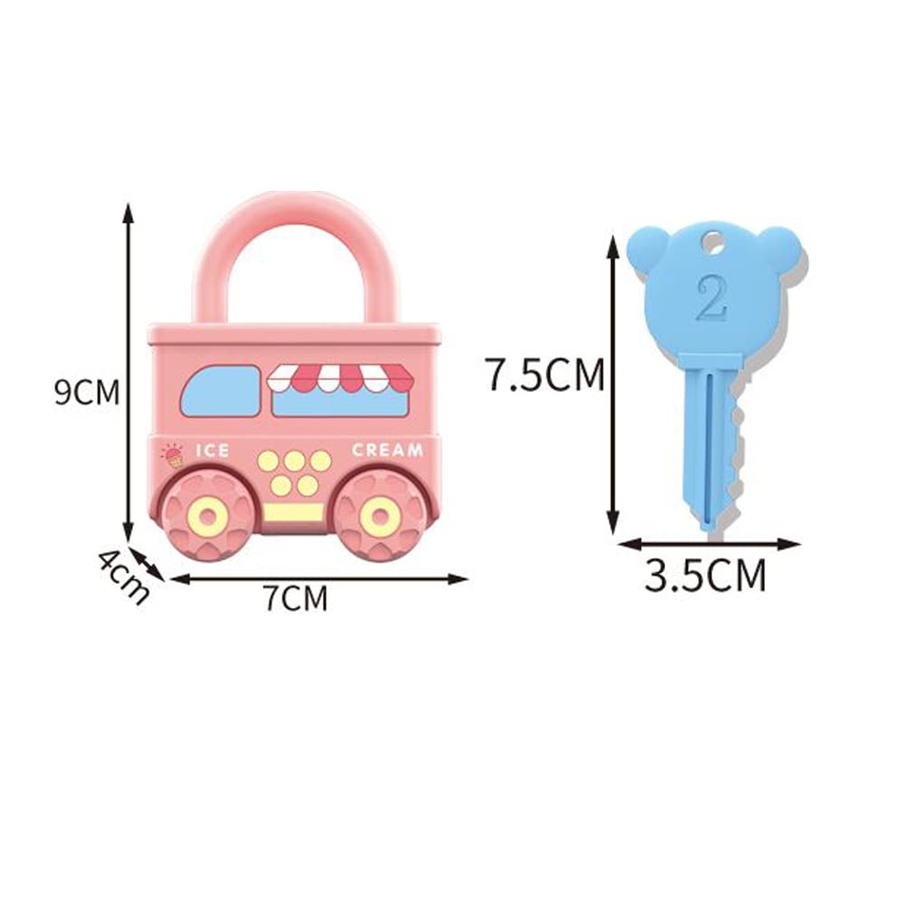 miYou Kids Matching Locks Game Toy with Keys Numbers Matching Early Preschool Educational Toys Train