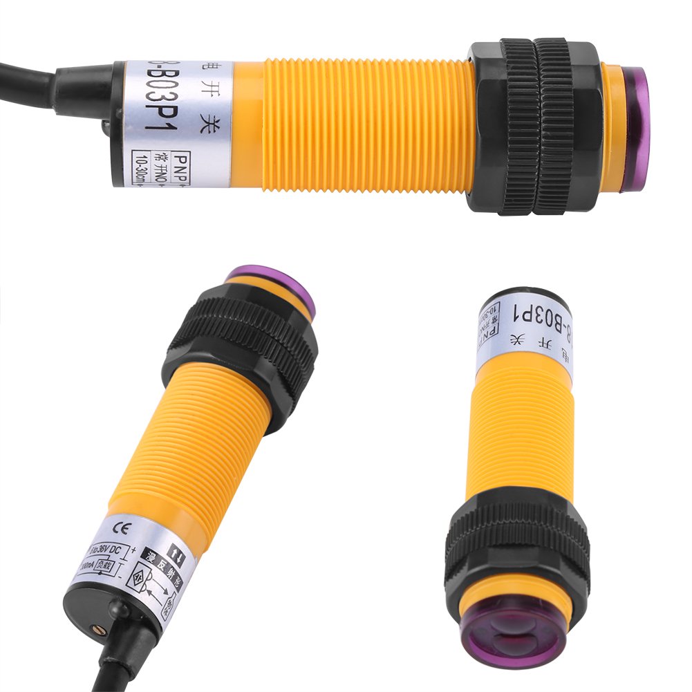 Infrared Ray Through-Beam Reflection Optical Photoelectric Switch Sensor E18-B03P1 5-30cm DC 3 Wire 6-36V PNP IR Photoelectric Sensor Switch