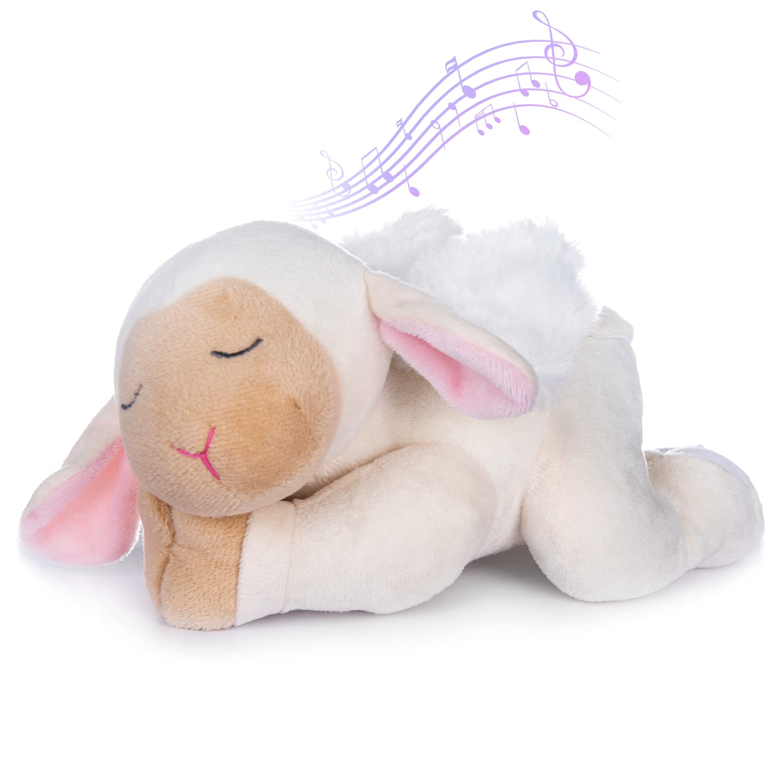 My OLi Sleepy Angel Lamb 9" Plush Sheep Stuffed Animal Plays Jesus Loves Me Soft Toy Best Bedtime Friends Gifts for Babies Kids Girls Boys
