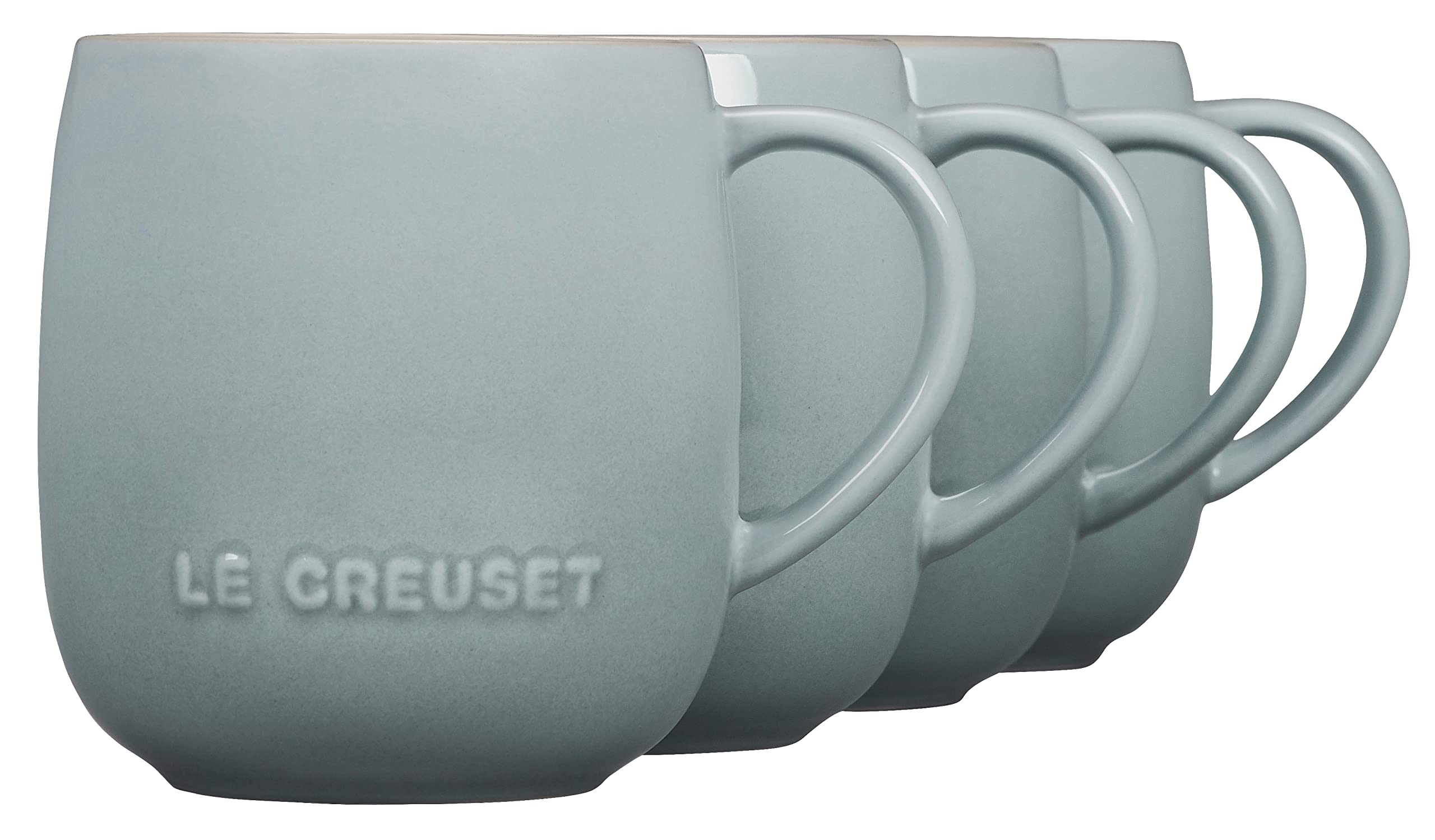 Le Creuset Stoneware Set of 4 Heritage Mugs, 13 oz. each, Sea Salt