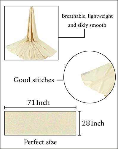 Hijab chiffon for women - hijab al-Quds β solid colors soft scarf - long hijab for women β head wrap haute chiffon - (cream)
