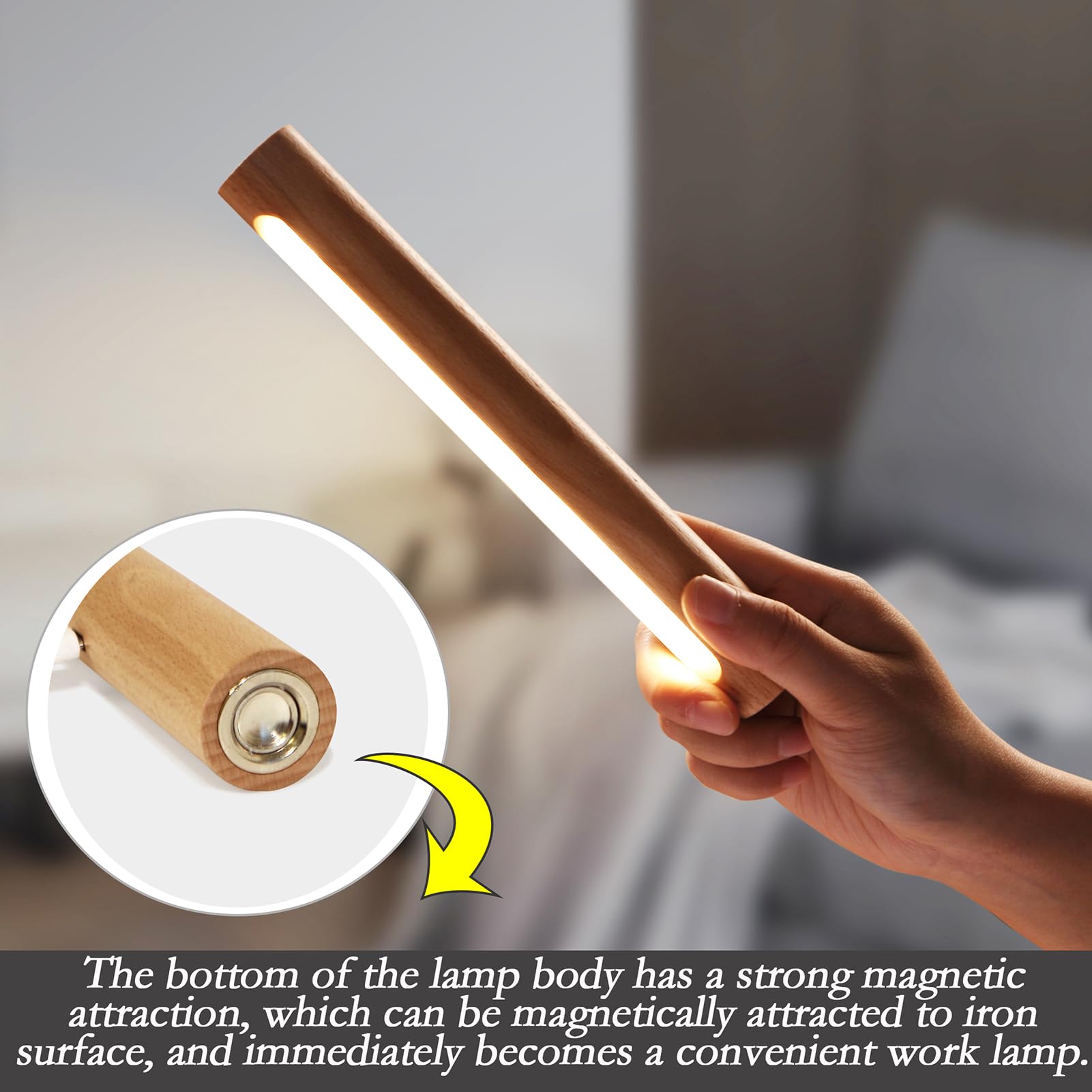 LANDGOO Wooden LED Table lamp Reading lamp Magnetic Dimmable Reading Light