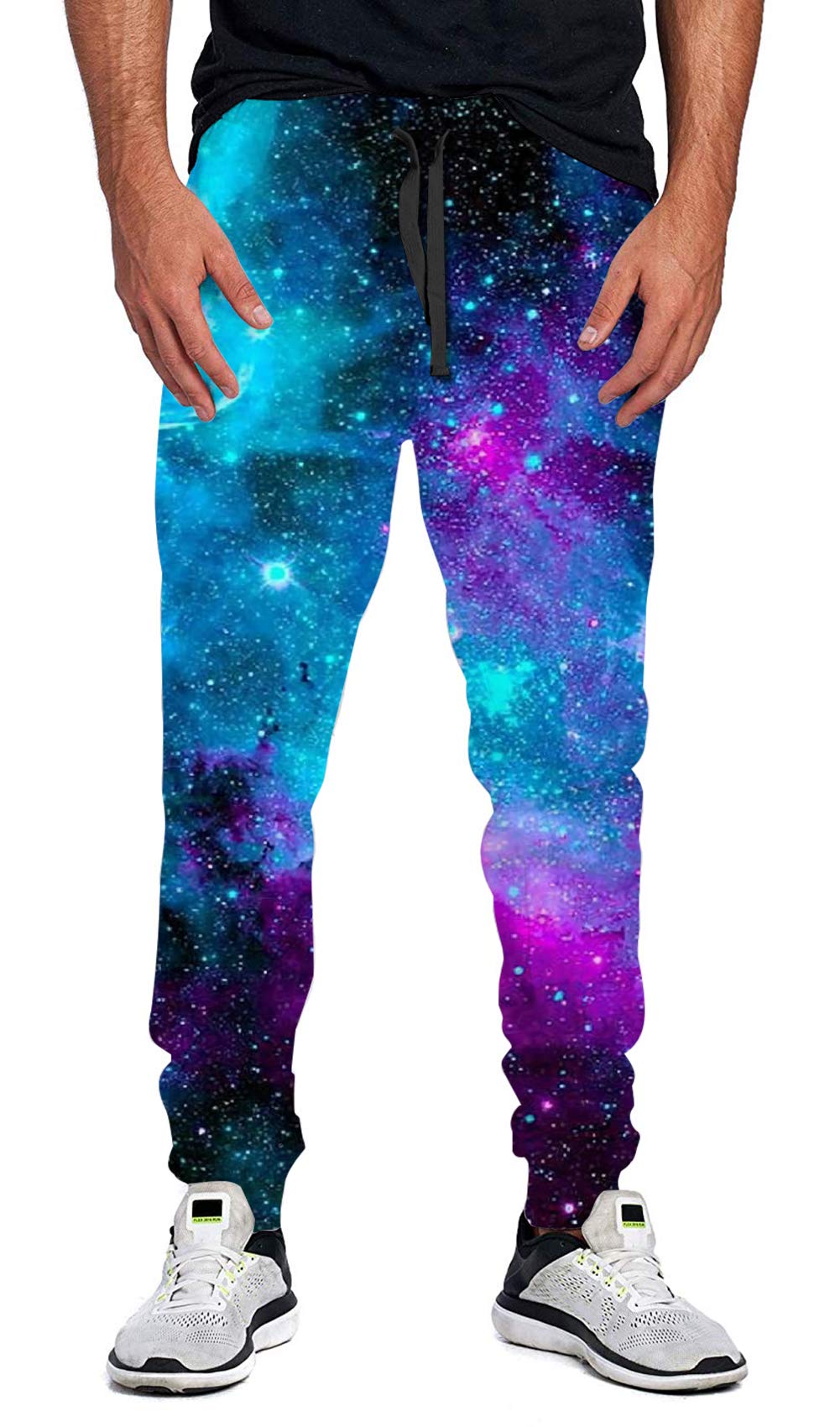 Idgreatim Women Men Galaxy Joggers Sweatpant Cool 3D Graphic Printed Hip Hop Sport Pants with Pockets S