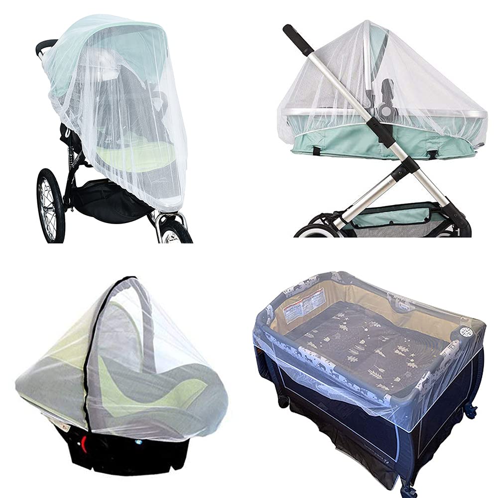 Jolik(2 Pack) Mosquito Net for Stroller Carriers Car Seats Cradles, Universal Size, High-Density Stroller Mosquito Net…
