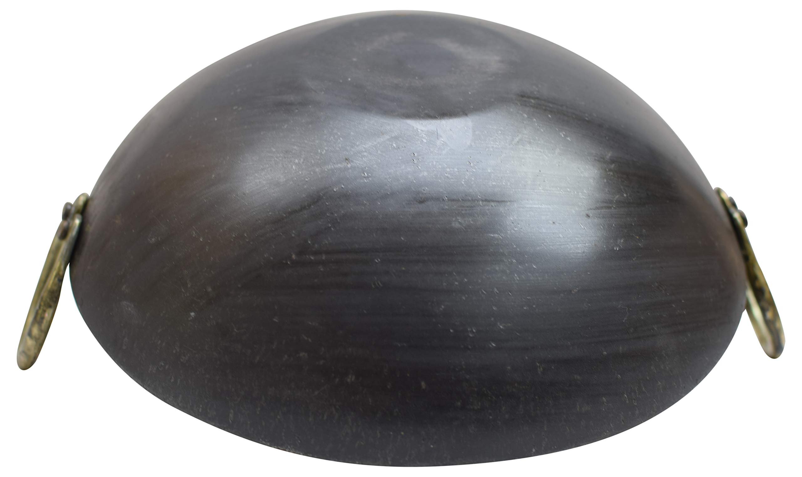 Marshal 11 INCH INDIAN PURE IRON LOHA KADHAI DEEP FRYING PAN KADHAI FOR FRYING, COOKING