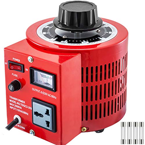 Mophorn Variable Transformer 2000VA 110V 60Hz Varic 0-230 Volt Adjustable Output Variable AC Voltage Regulator with Universal Plug Hole