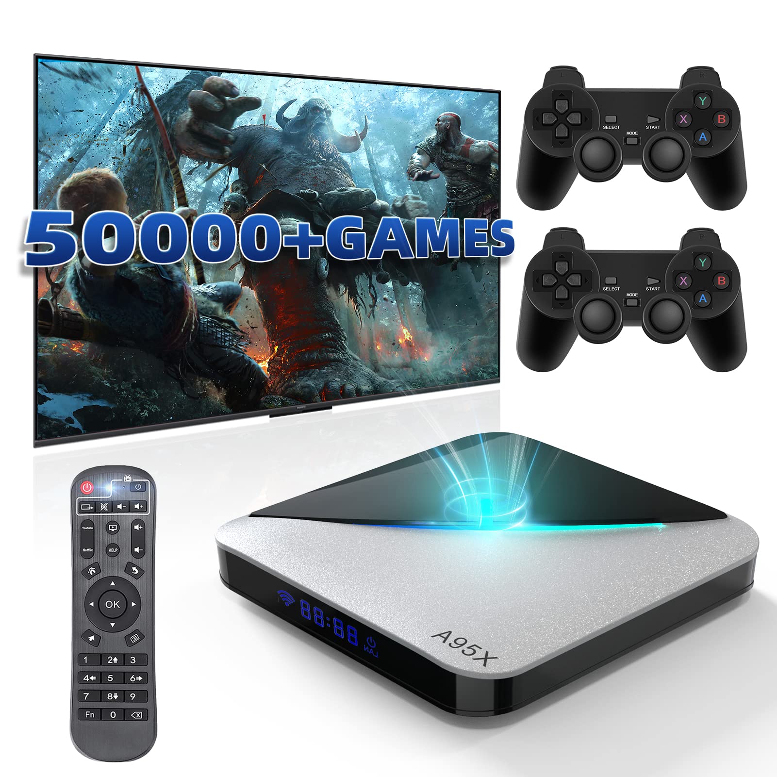 Ownalisi Retro Game Console Built in 41,000+ Classic Games, Video Game Consoles Plug & Play, Emulator Console Game System Compatible with PSP/PS1/MAME ect, 4K HD, 2 Wireless Controllers