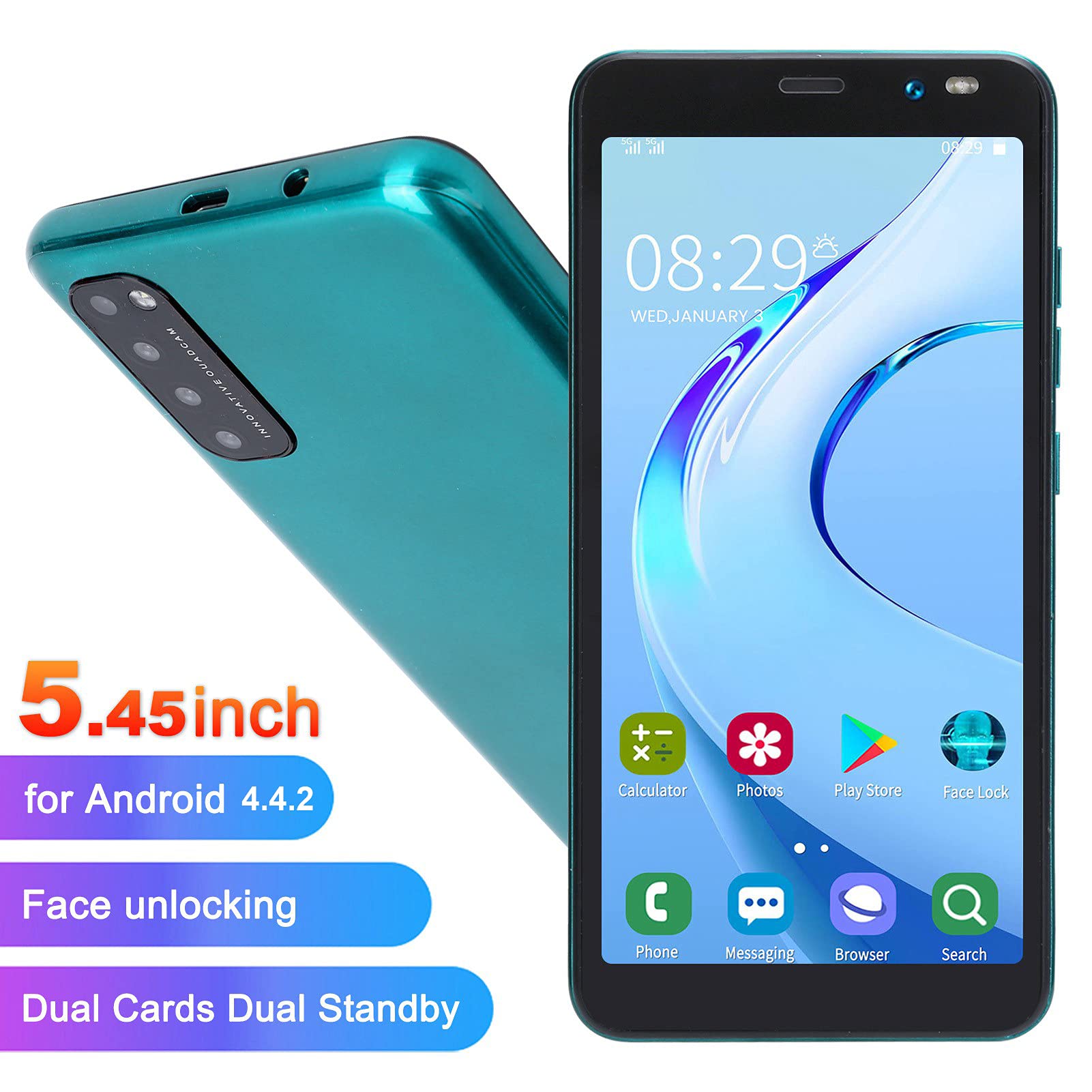 LANDVO Rino4 Pro 5.45 Inch Face Unlock Dual Card Dual Standby Smartphone 512MB + 4GB (Green)