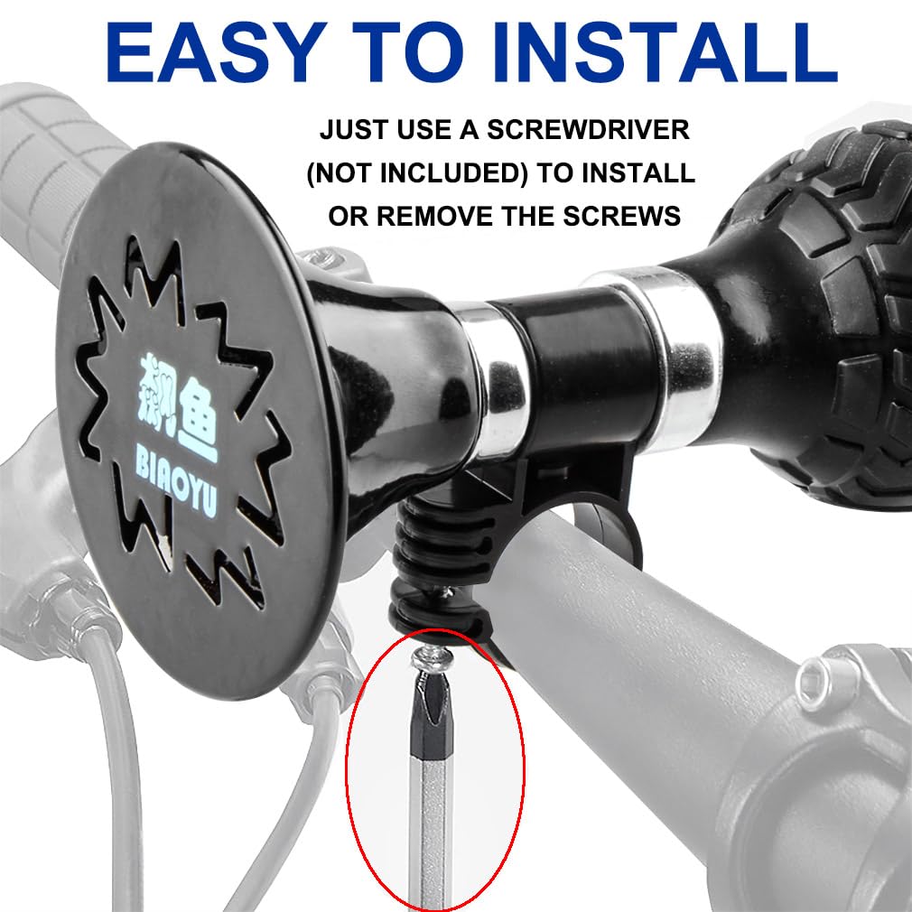 JONMON Bike Horn, 120dB Loud Bicycle Bugle Clown Rubber Squeeze Ball Loudspeaker Cycling Ring for Adults Child Bikes Handlebars Mount