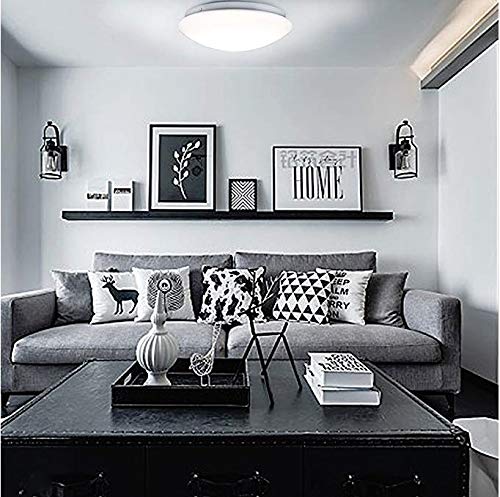 iLett LED 15 Watts Flush Mount Fixture Ceiling Light, Mushroom Shape, Ultra Light Weight, 10.5 inches, 1200lm, 6500K, 85V-265V