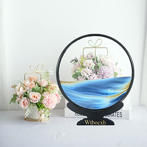 Moving Sand Art Picture Liquid Motion 12'' Home Decor Large Sandscapes 3D Deep Sea Dynamic Sand Painting Ornaments Desktop Decoration for Office, Bedroom