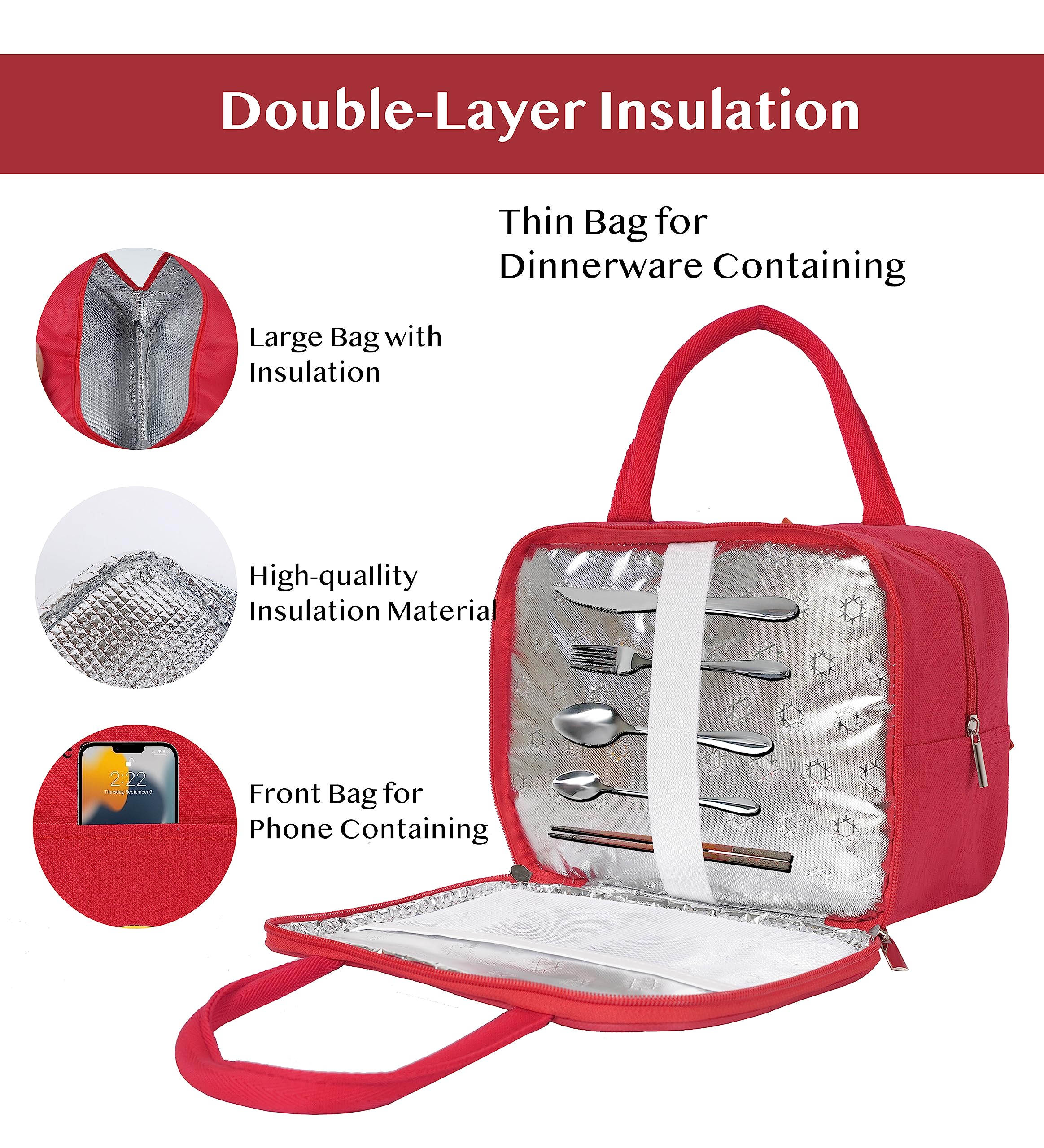 Insulated Lunch Box Bag for Kids, Reusable Durable Lightweight Lunch Bag for Girls Boys, Keep Food Cold/Warm, Lion