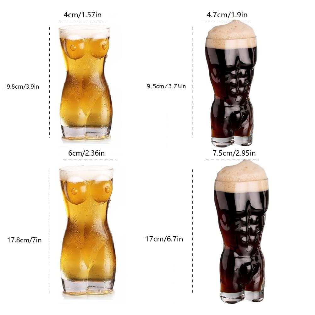 JUOPZKENN Transparent Human Body Glass, 400ML, Lead-Free, Novelty Wine Glass, Drinking Cup for Beer, Vodka, Whiskey, Party