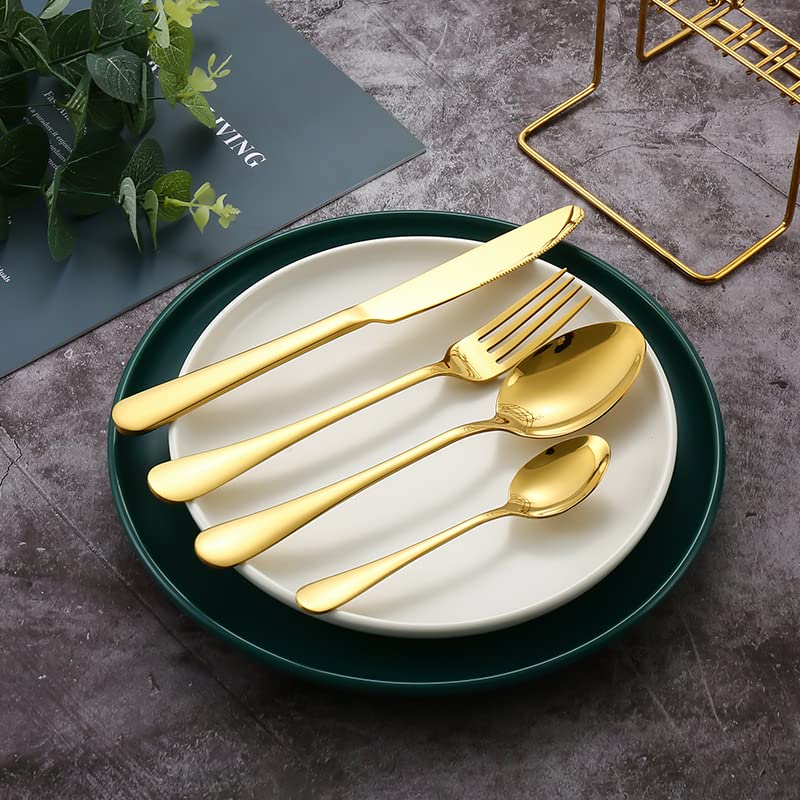 Tableware Silverware Set With Cutlery Rack, Stainless Steel Cutlery Cutlery Set 24 Piece Set for Home Kitchen Restaurant Hotel Dinner Service