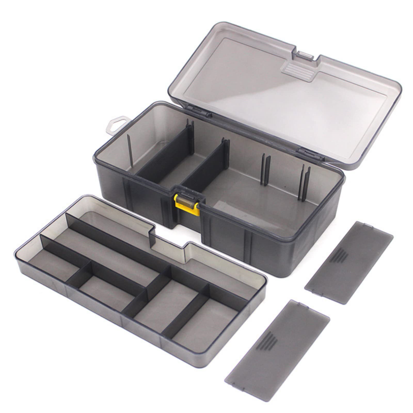 NAKOBE Fishing Tackle Box Double-Layer Sub-Box Pp Material Bait Accessories Tool Box Plastic Box Fishing Gear Tackle Box Organizers and Storage