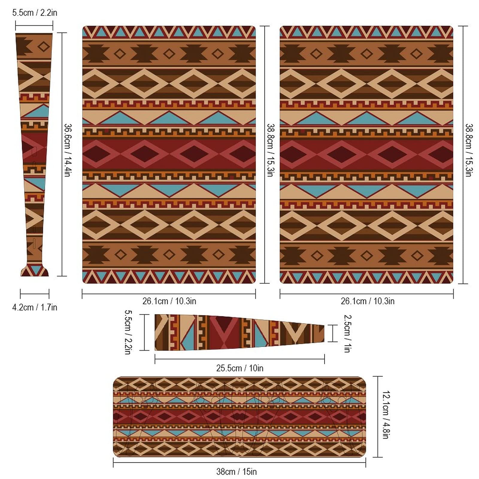 Navajo Native American Pattern 3pcs Whole Body Decal Cover Sticker for PS5 Digital Edition for PS5 Console and Controller