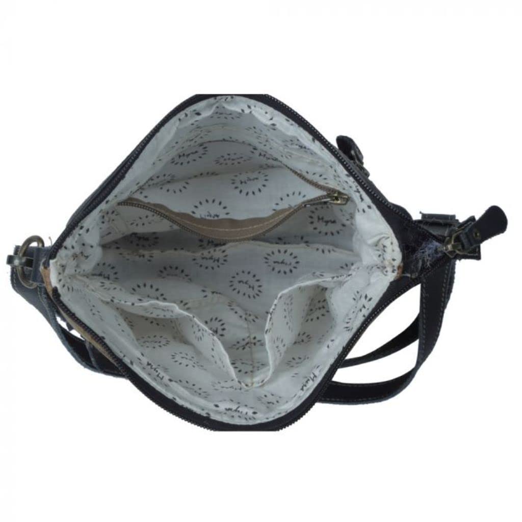 Myra Bag Dusky Black Leather & Hairon Bag S-3374