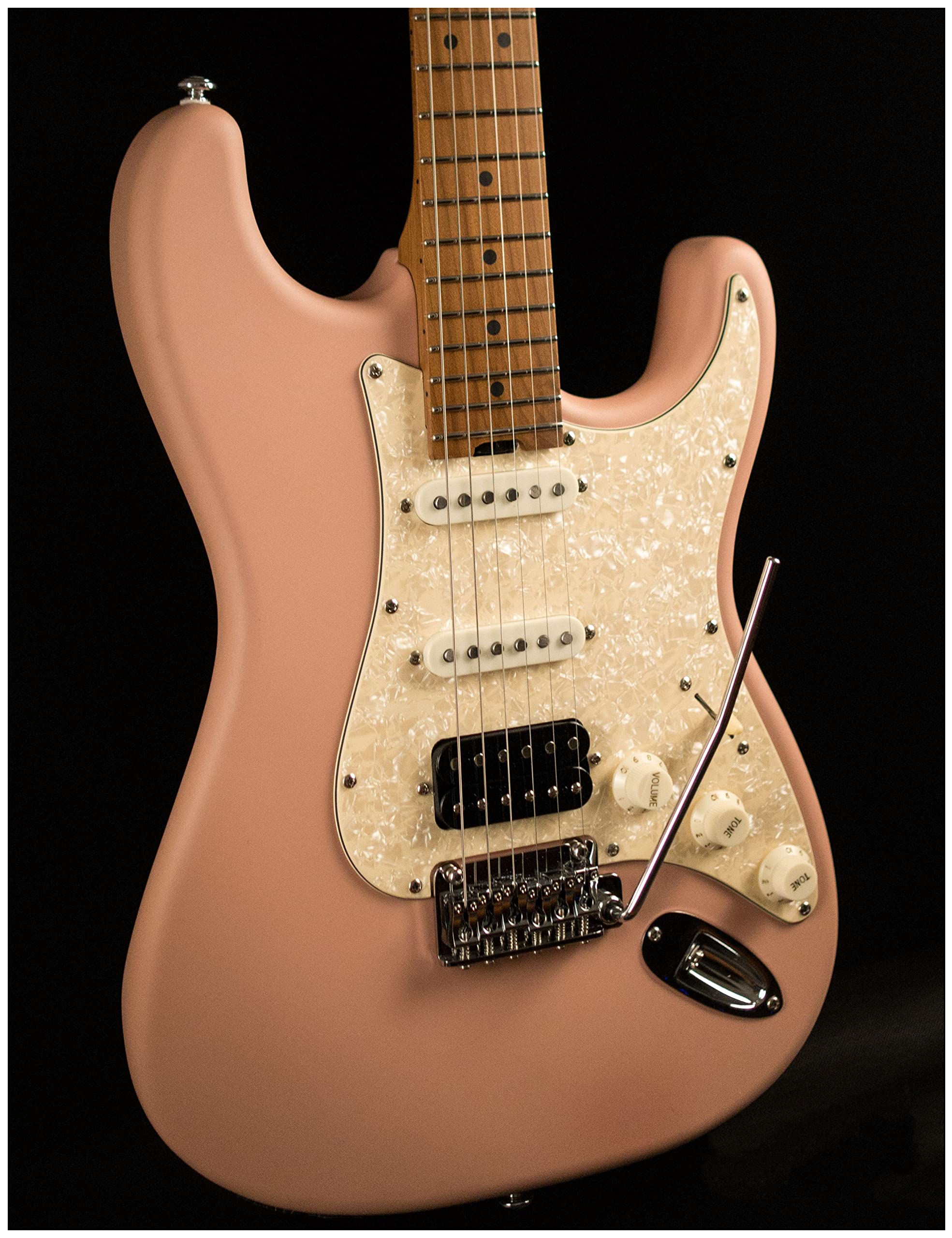 M MUSI Capricorn Electric Guitar with 6 String Maple Fingerboard Solid Body Electric Guitar for Pro Players, 22 Frets, Stainless Steel Frets, Single Single and Double Pickups