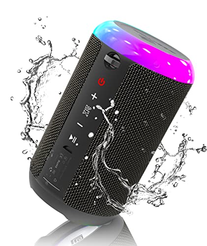Portable Bluetooth Speakers Wireless Waterproof IPX7,Bluetooth Speakers with Lights,Speakers Bluetooth Wireless Loud with Bass,DSP TWS Pairing for 48W Stereo Bluetooth 5.1 Speaker Powerful Bass
