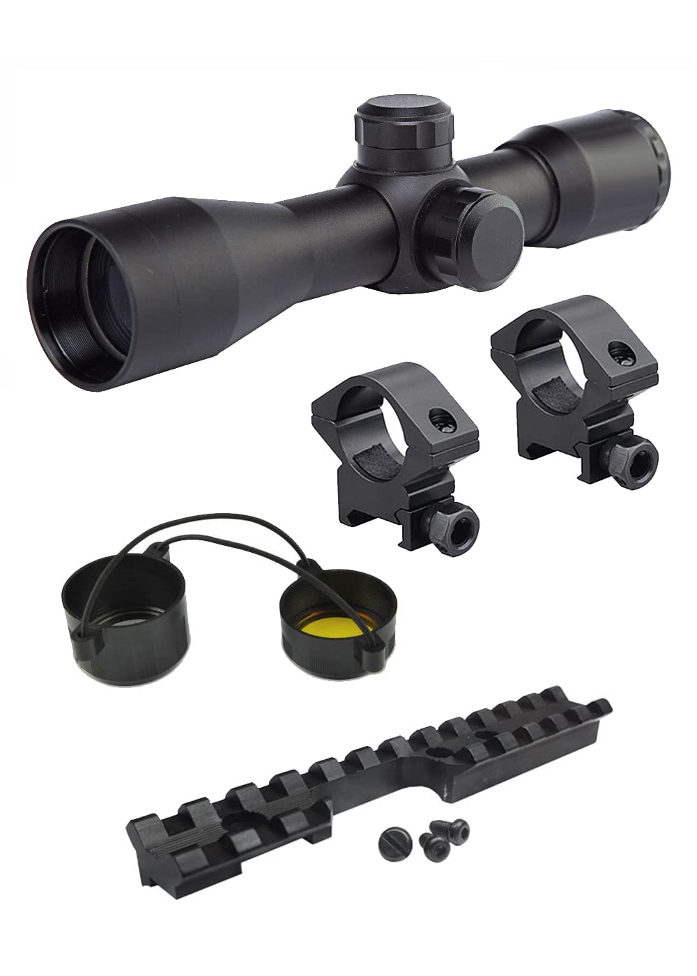 M1SURPLUS Optics Kit for KSA Keystone G1 G2 Cricket and Chipmunk .22 Rifles - Includes Picatinny Rail Bolt-on Mount + Compact Series 4x32 Rifle Scope + Aluminum Rings
