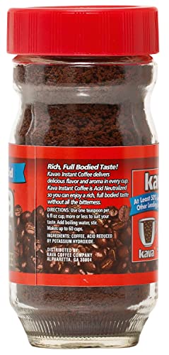 Kava Acid Reduced Instant Coffee in Glass Jar, 4 Ounce (Pack of 1)