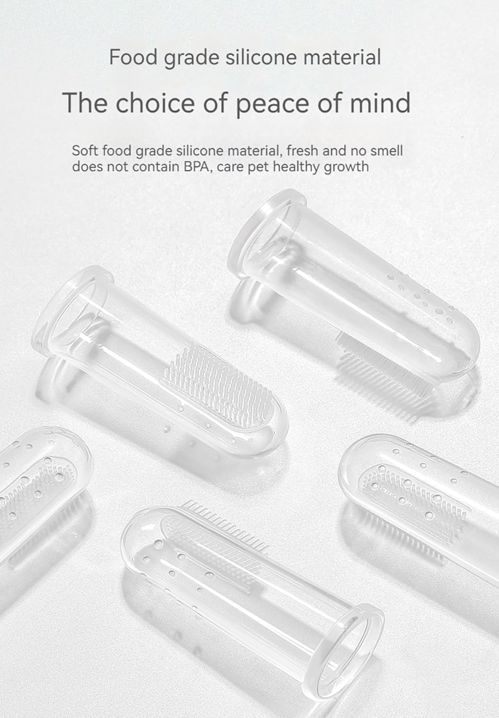 TailGurus 6 Units Pack Pet Finger Toothbrush for Dogs & Cats, Extra Soft Silicone Bristles Professional Dog Toothbrush & Cat Toothbrush, Easy Teeth Cleaning for Dog Dental Hygiene