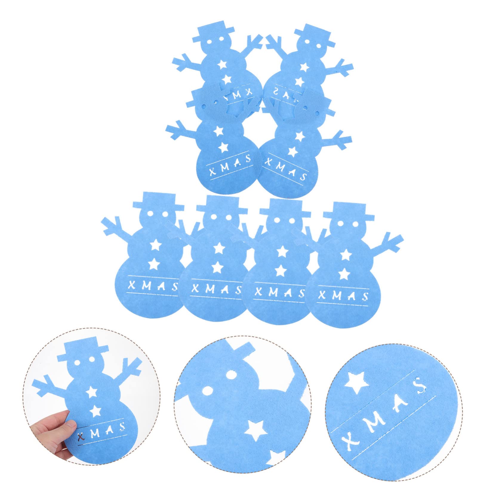 NOLITOY 32 Pcs Utensil Holder for Party New Year Cutlery Holder Silverware Holder for Party Xmas Silverware Holder Utensil Holders Utensil Pouch Blue Felt Cutlery Set Tableware Felt Cloth
