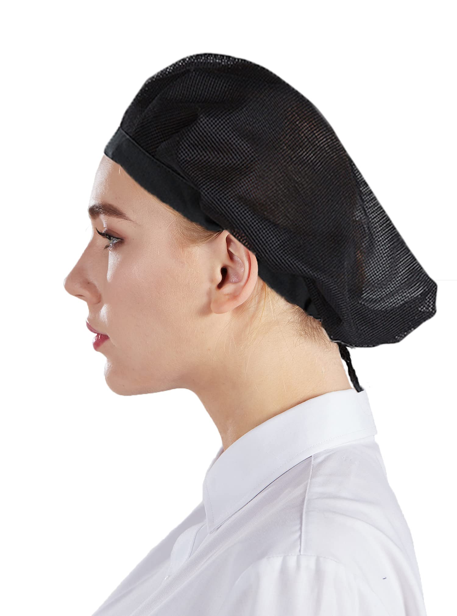 Nanxson 3pcs Chef Hat Kitchen hat Food Service Hair Nets Cooking Chef Cap CF9060 (Black, 3)
