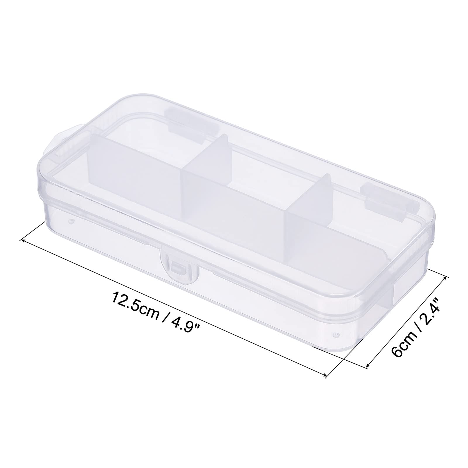 PATIKIL Fishing Lure Storage Box 3 Pack Plastic Fish Tackle Container Organizer, Clear