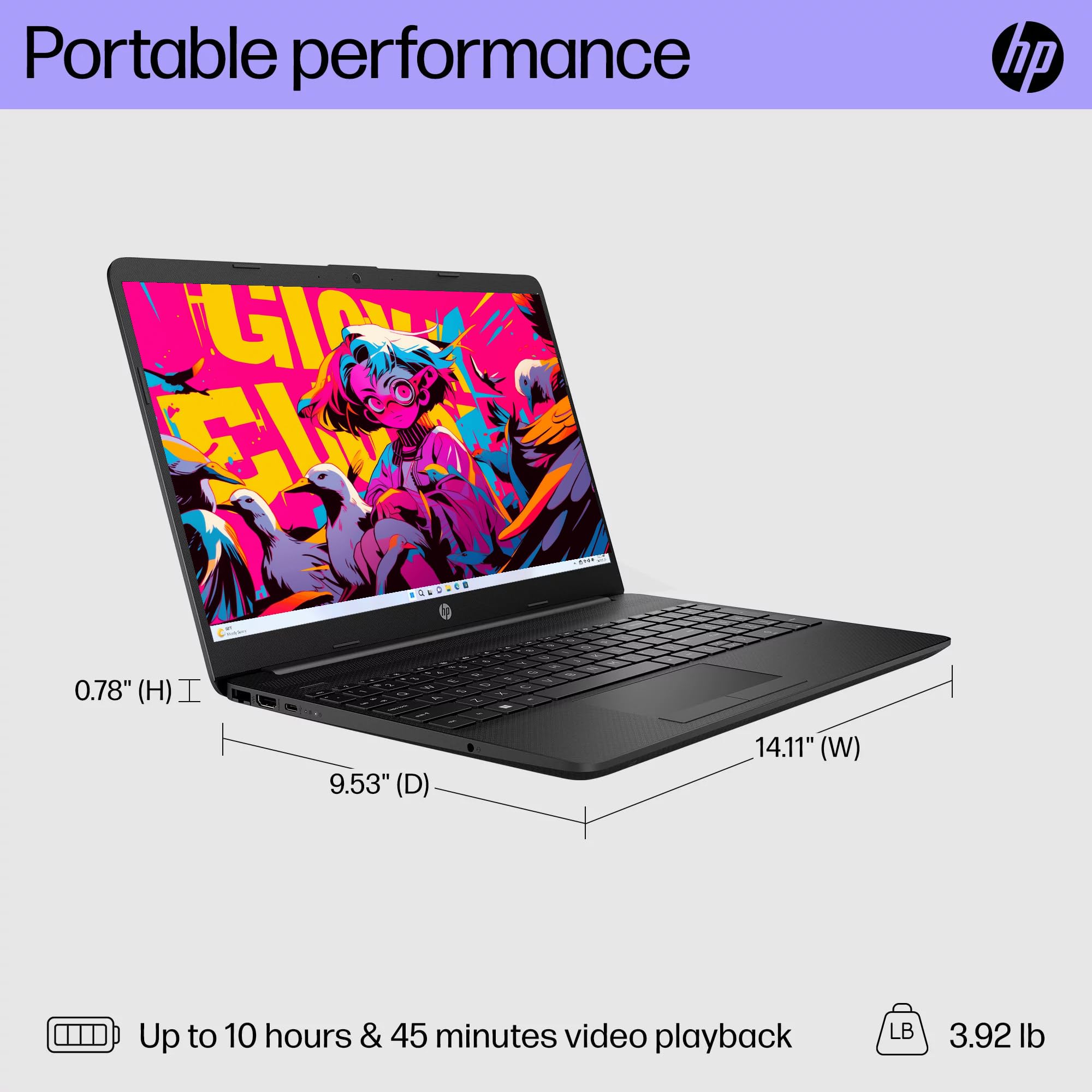 HP Newest 15.6" Ultral Light Laptop for Business, Intel Pentium Silver N5030(> N4020), 16GB RAM, 512GB PCIe SSD, Intel UHD Graphics 605, Webcam, Bluetooth, HDMI, USB-C, Fast Charge, Windows 11/OLY
