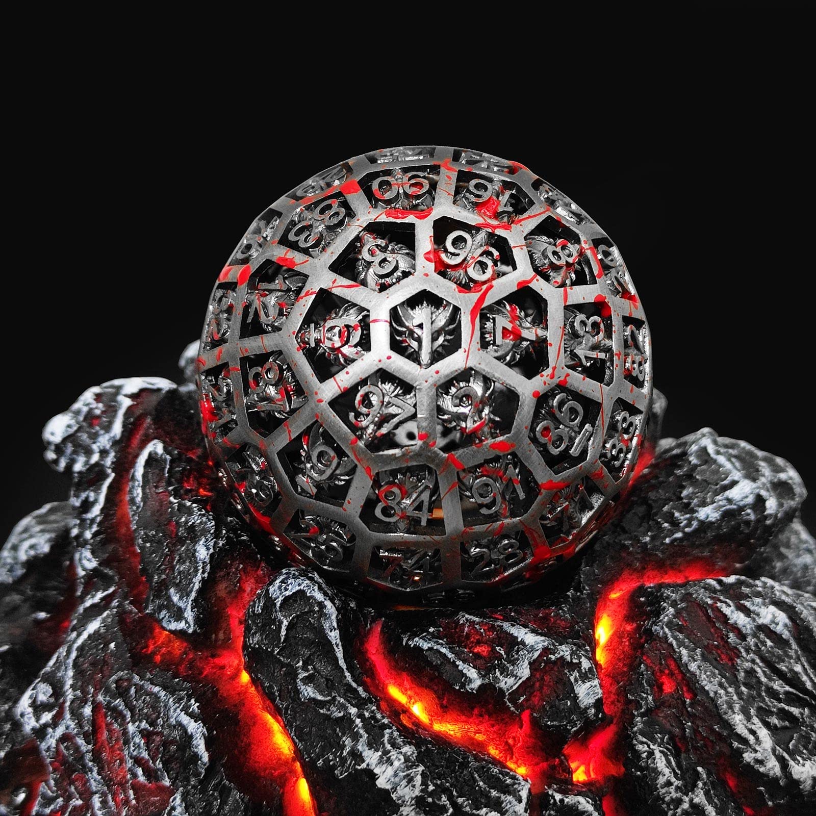 Metal DND D100 Dice Hollow D&D Dungeons and Dragons Gifts RPG Polyhedron 100 Sided Big Giant Dice Set MTG Pathfinder Warhammer D and D Card Table Games Accessories - Colorful