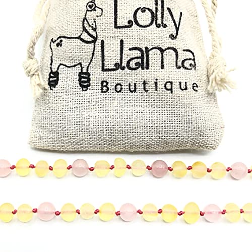Lolly Llama Genuine Baltic Amber Necklace - Certified from The Baltic Sea - Honey Rose