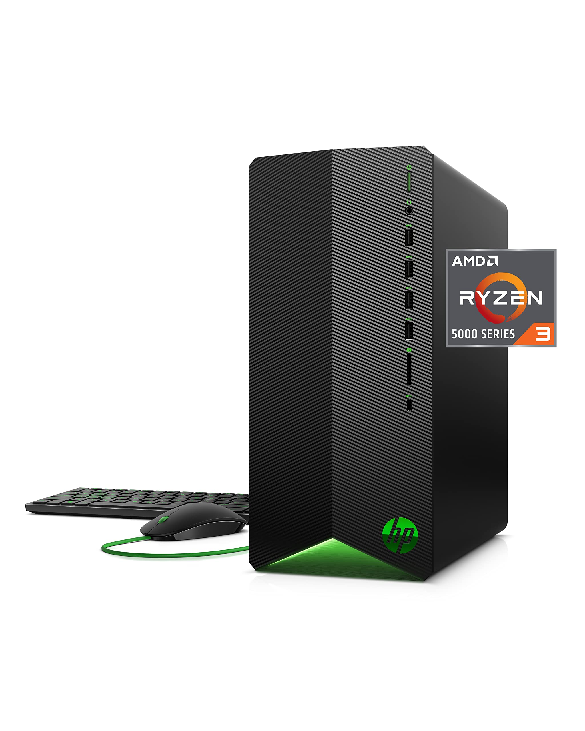 HP Newest Pavilion Gaming Desktop Computer, AMD 6-Core Ryzen 5 5600G Processor AMD Radeon RX5500 4 GB, 32GB RAM, 1TB PCIe NVMe SSD,Mouse and Keyboard, Win 11 Home.w/ELMTech