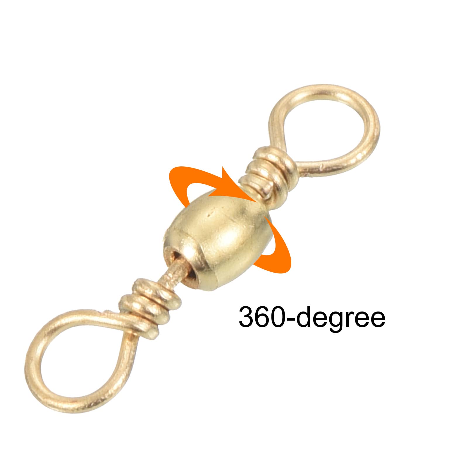 PATIKIL Fishing Barrel Swivel, 30Pcs 33lb Carbon Steel Solid Ring Terminal Tackle, Golden
